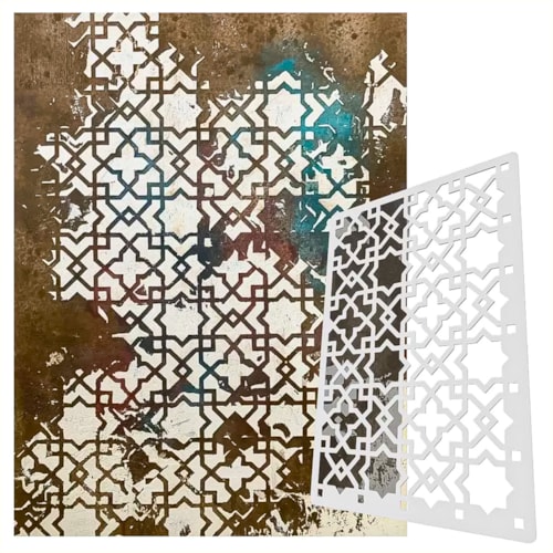 Stencil Marroquino Yekaterina para Massas 42x60cm 1mm - Escuta o Veio